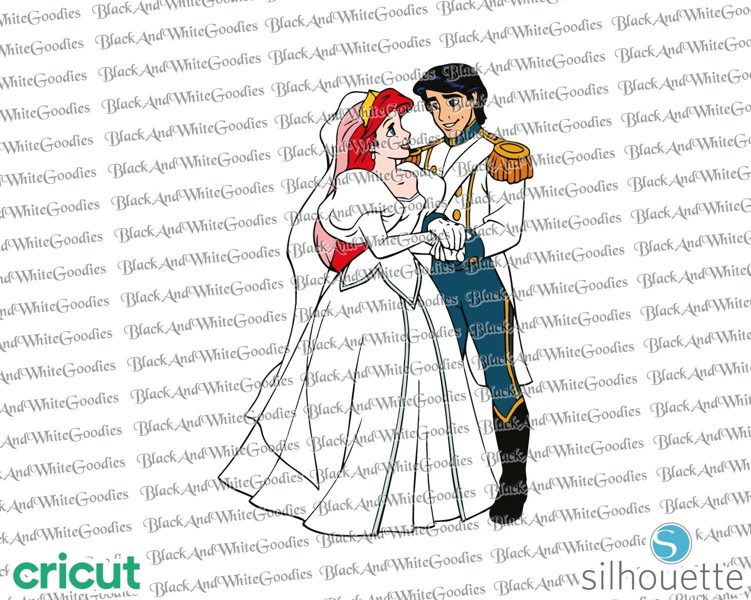 Ariel and Eric Svg Layered Svg Cricut Cut File Cutting | Etsy