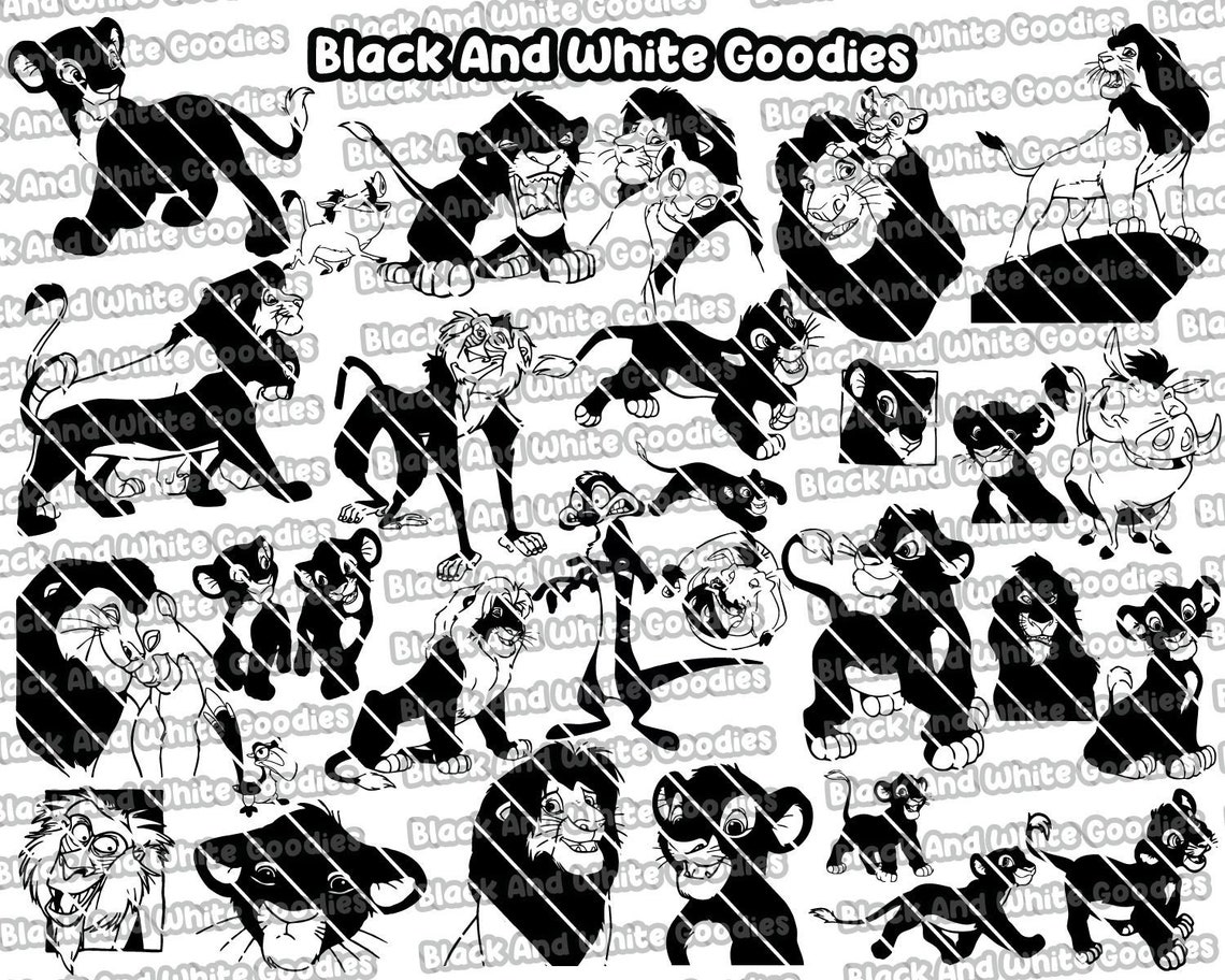 Silueta del rey león león rey svg contorno del rey león rey - Etsy México