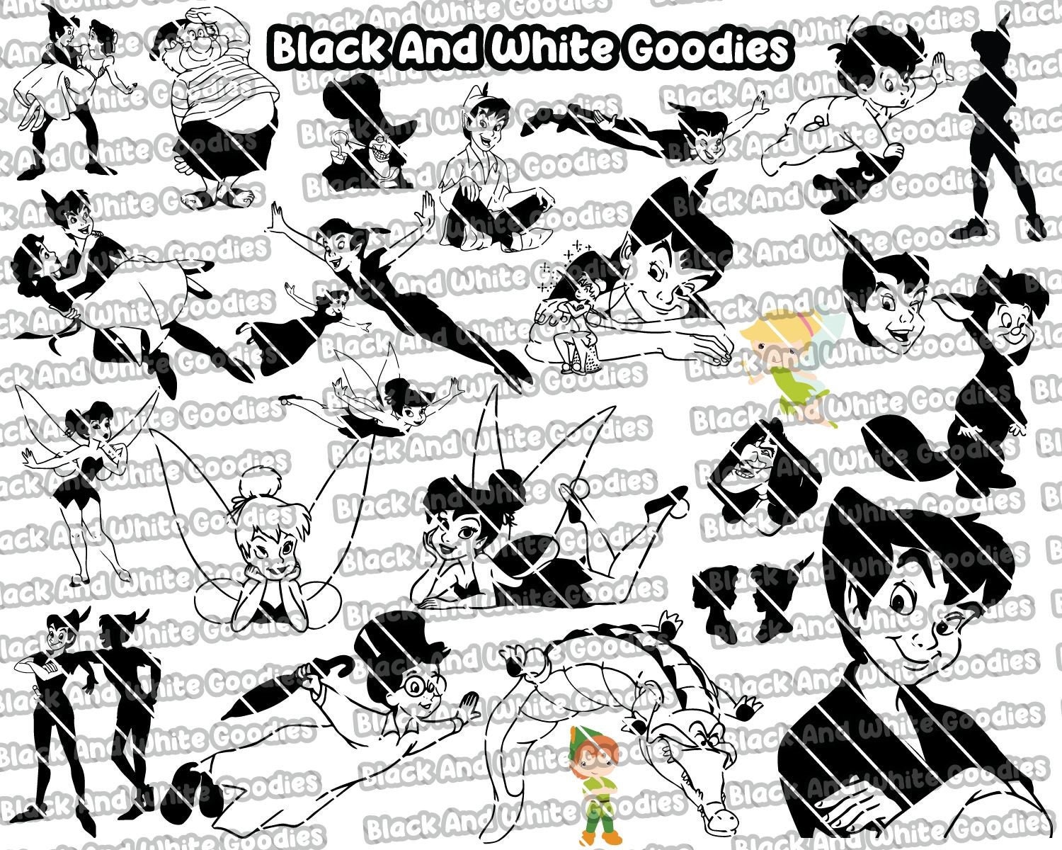 Peter Pan Silhouette Peter Pan Svg Peter Pan Outline Peter - Etsy UK