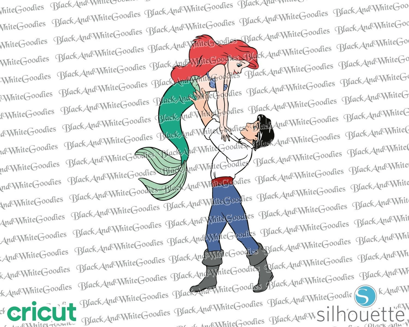 Ariel and Eric Svg, Layered Svg, Cricut, Cut File, Cutting File ...