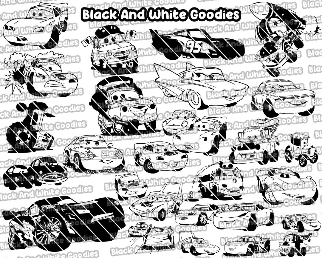 Cars Silhouette, Saetta Mcqueen Silhouette Outline, Cars Outline, Cars ...