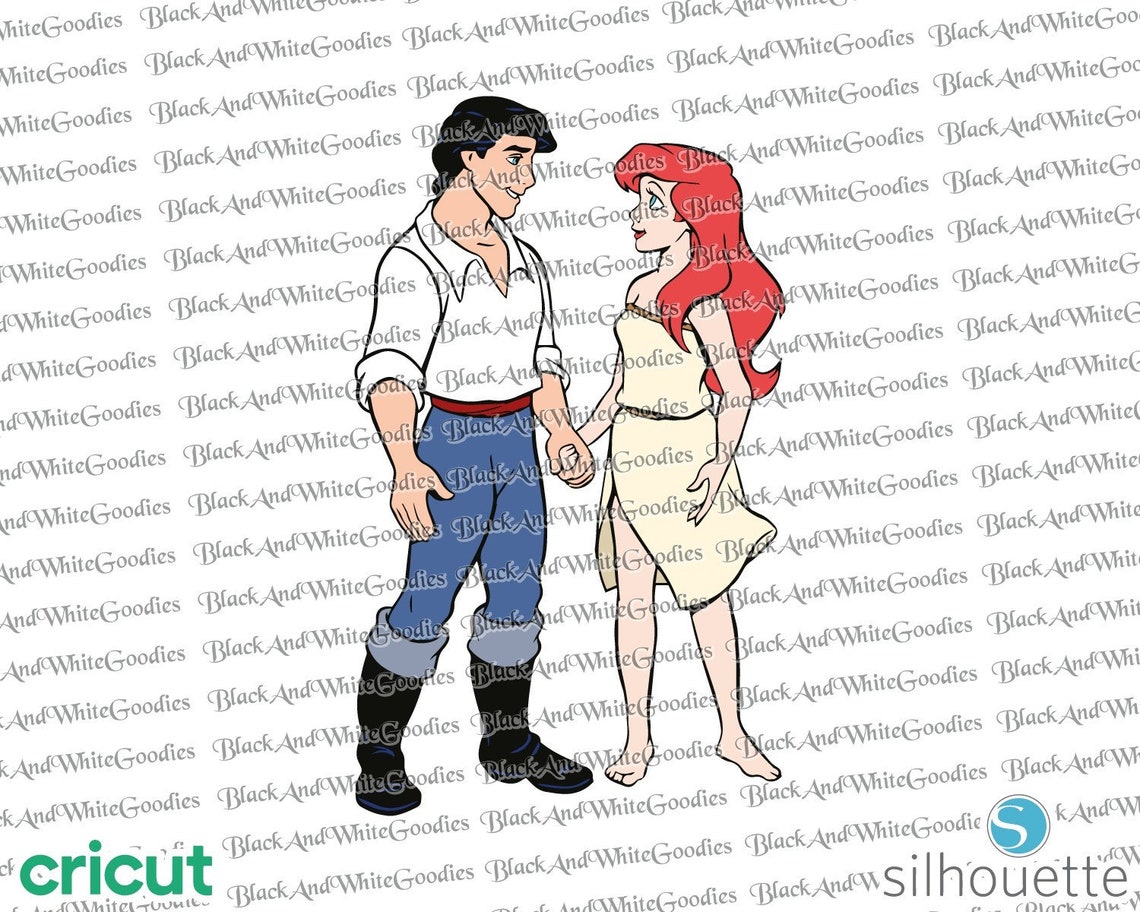 Ariel and Eric Svg Layered Svg Cricut Cut File Cutting - Etsy