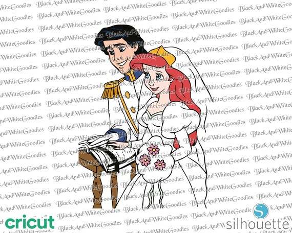 Ariel and Eric Svg Layered Svg Cricut Cut File Cutting - Etsy