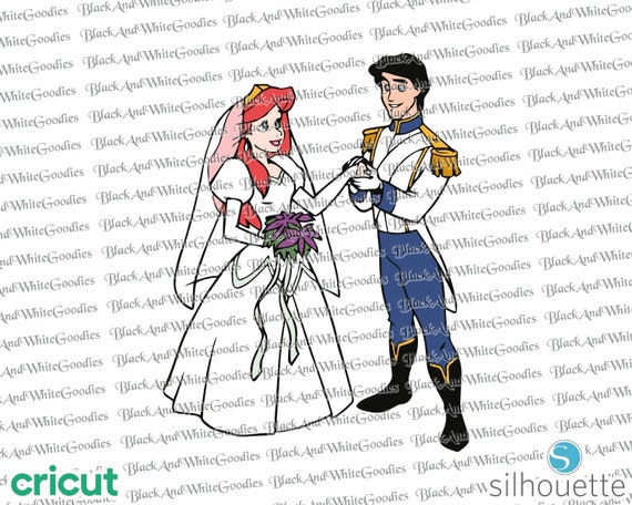 Ariel and Eric Svg Layered Svg Cricut Cut File Cutting | Etsy