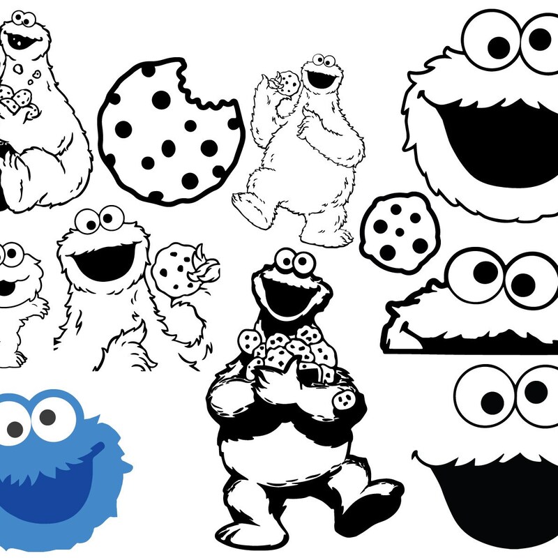 Cookie Monster Svg - Etsy