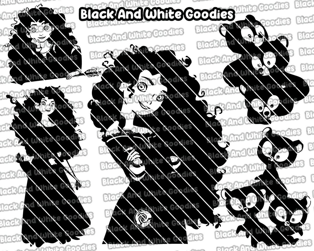 Brave Silhouette, Brave Svg, Brave Outline, Brave Cricut, Merida ...