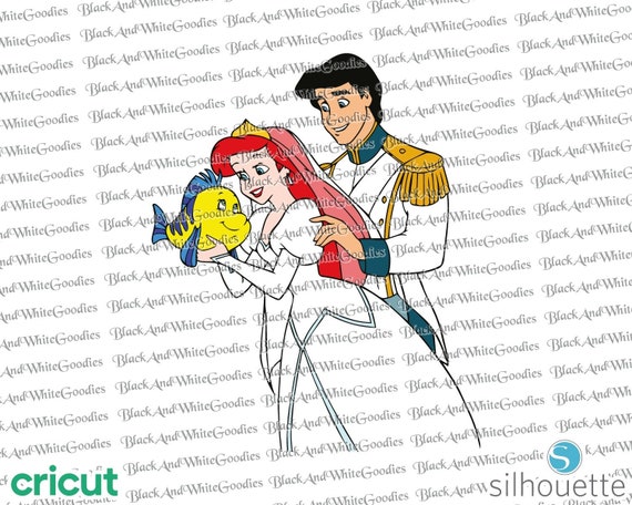 Ariel and Eric Svg Layered Svg Cricut Cut File Cutting - Etsy