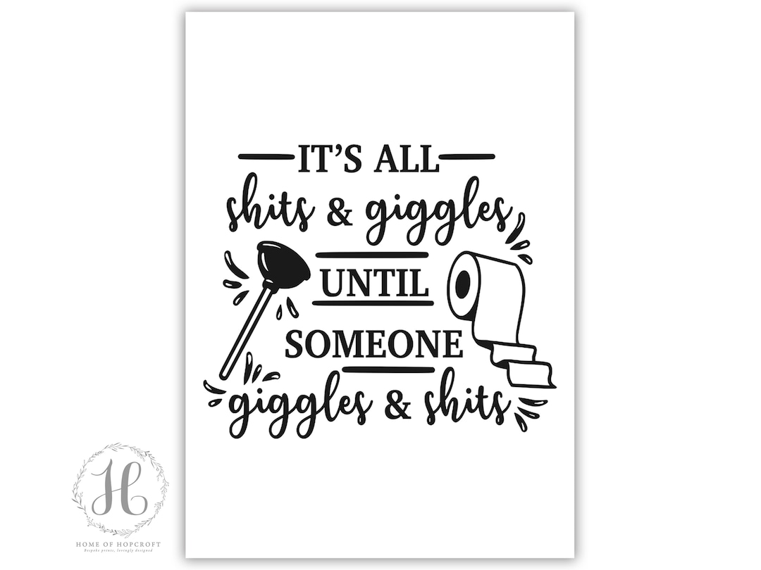 Giggles Funny Rude Bathroom Print Toilet Cloakroom Wall Print Bathroom ...