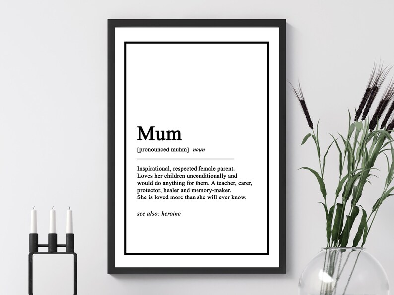 Mum Definition Print Custom Print Decor Gift Bespoke - Etsy