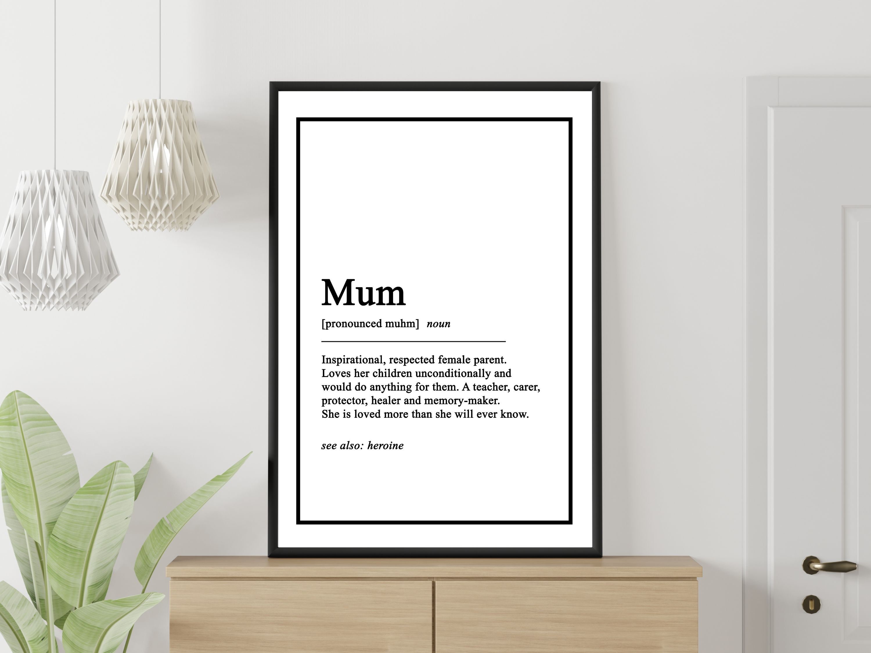 Mum Definition Print Custom Print Decor Gift Bespoke - Etsy