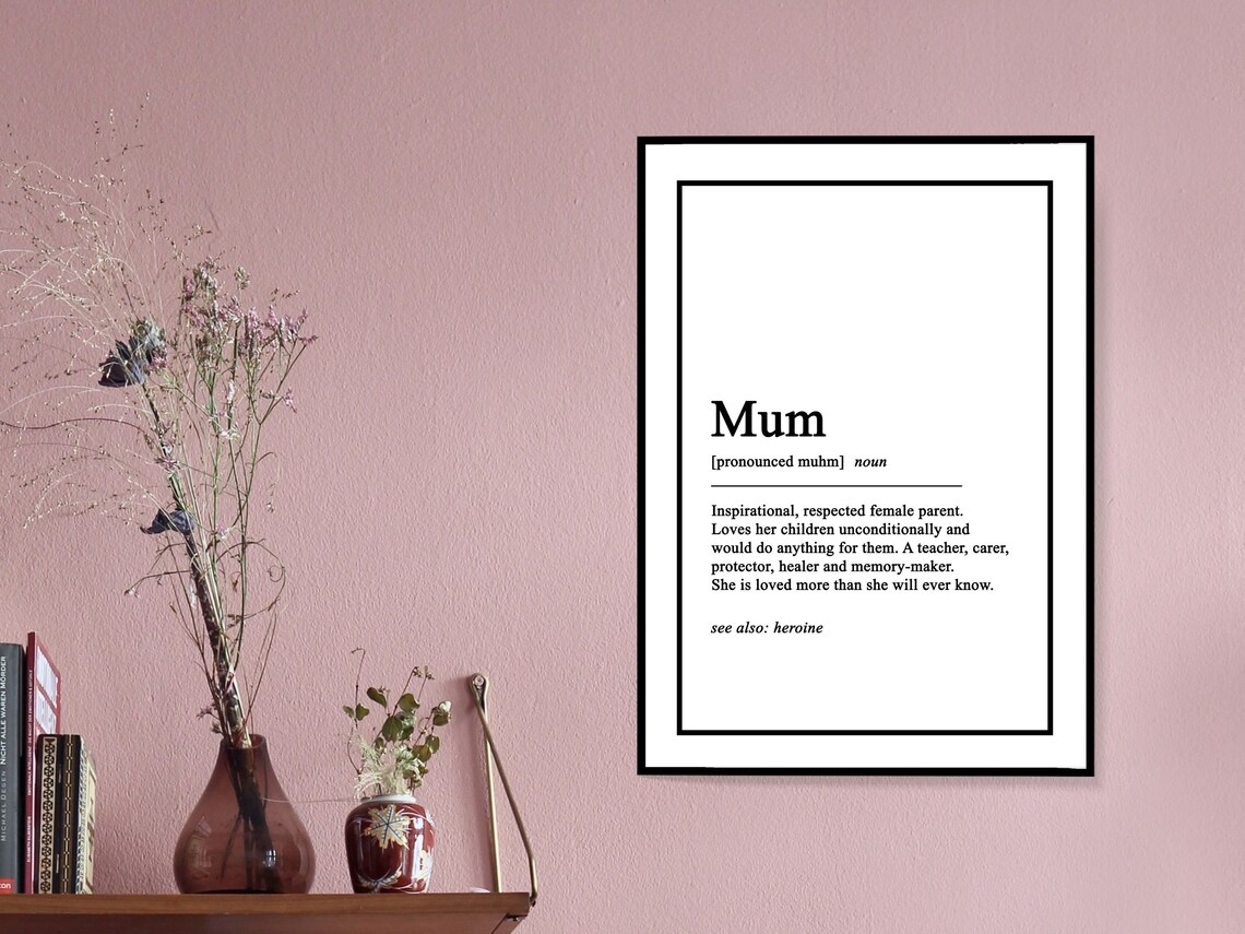 Mum Definition Print Custom Print Decor Gift Bespoke - Etsy
