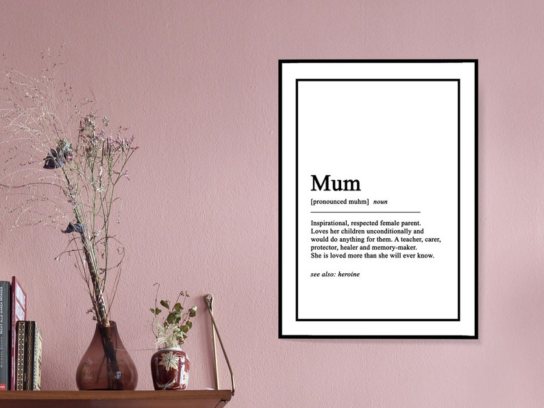 Mum Definition Print Custom Print Decor Gift Bespoke - Etsy