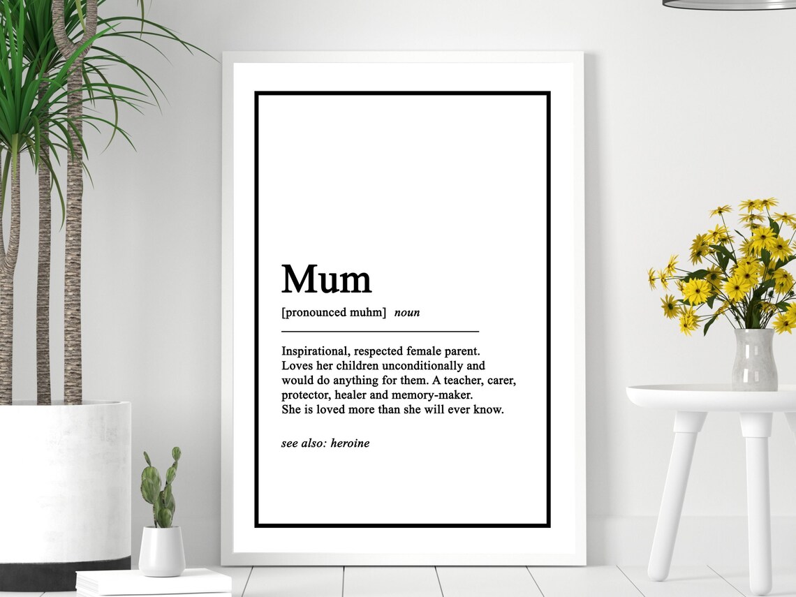 Mum Definition Print Custom Print Decor Gift Bespoke - Etsy