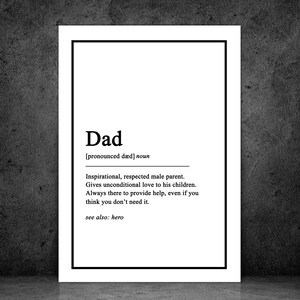 Dad Definition Father's Day Print | Custom Love Family Print | Decor ...