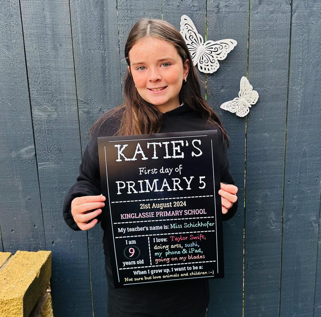 First Day of School Chalkboard Effect Personalised | New Term Class ...