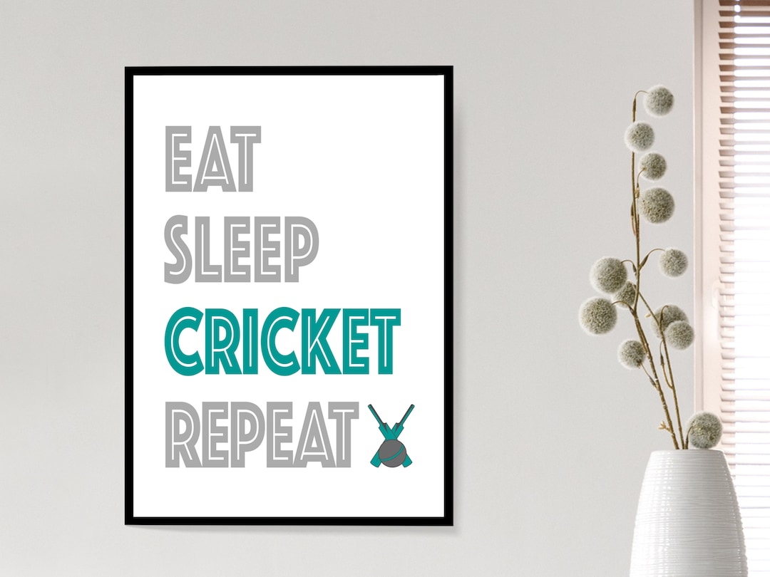 Eat Sleep Cricket Repeat | Sport Cricket | Decor | Gift | Bespoke | A5 ...