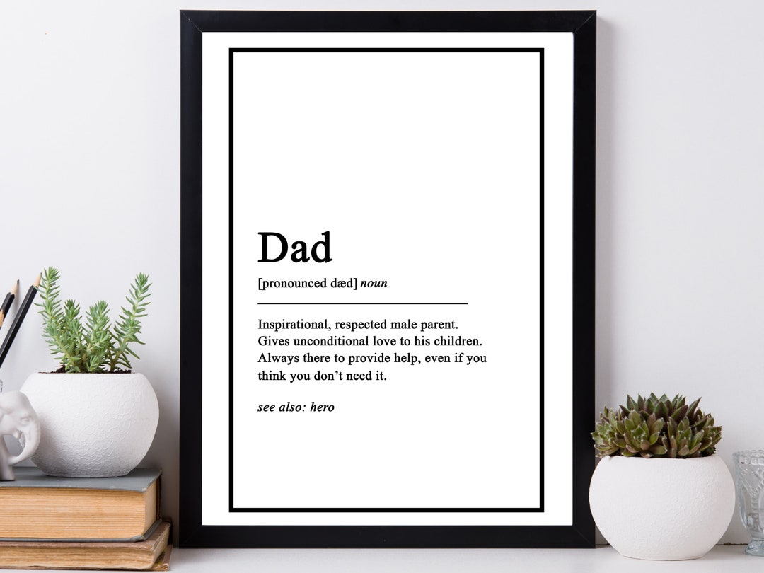 Dad Definition Father's Day Print | Custom Love Family Print | Decor ...