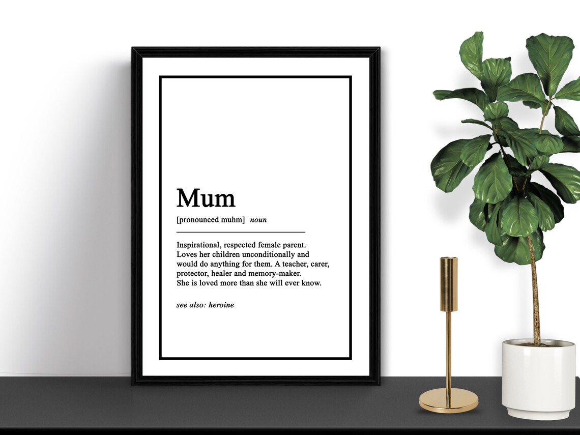 Mum Definition Print | Custom Print | Decor | Gift | Bespoke | A5 | A4 ...