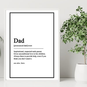 Dad Definition Father's Day Print | Custom Love Family Print | Decor ...