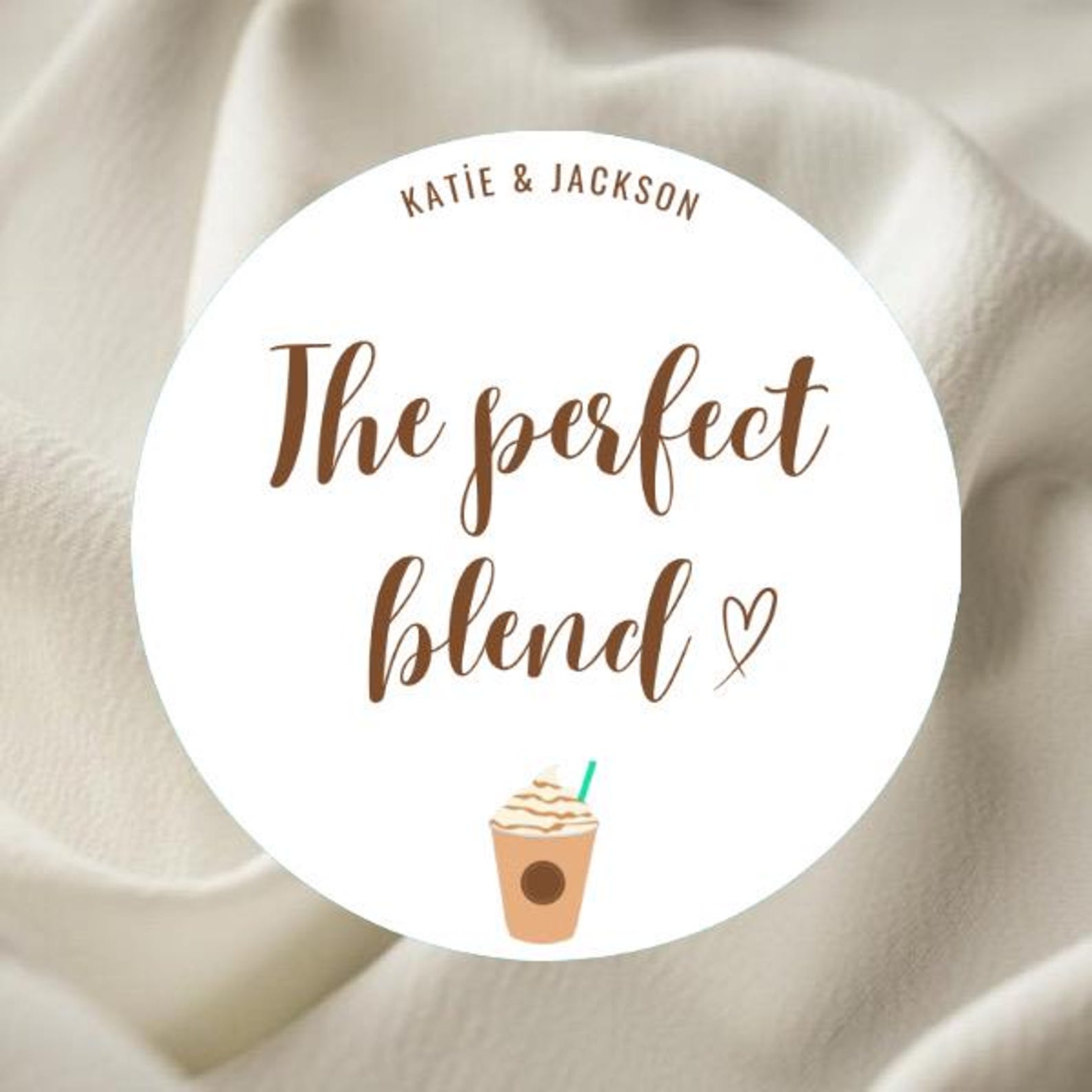The Perfect Blend Sticker 1.5 Inch Custom Sticker Labels Mr and Mrs ...