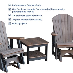 Patio Set of 2 Single Gliders & 1-22” End Table. - Etsy