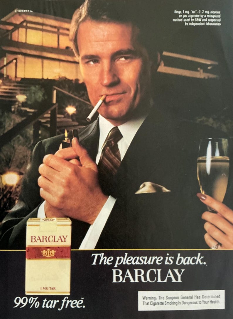 Barclay | 1980s | Vintage Tobacco Ads | Vintage Advertisements ...