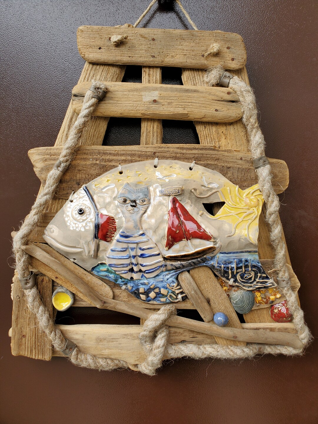 Sustainable Art Clay and Drift Wood Sea Inspired Composition - Etsy