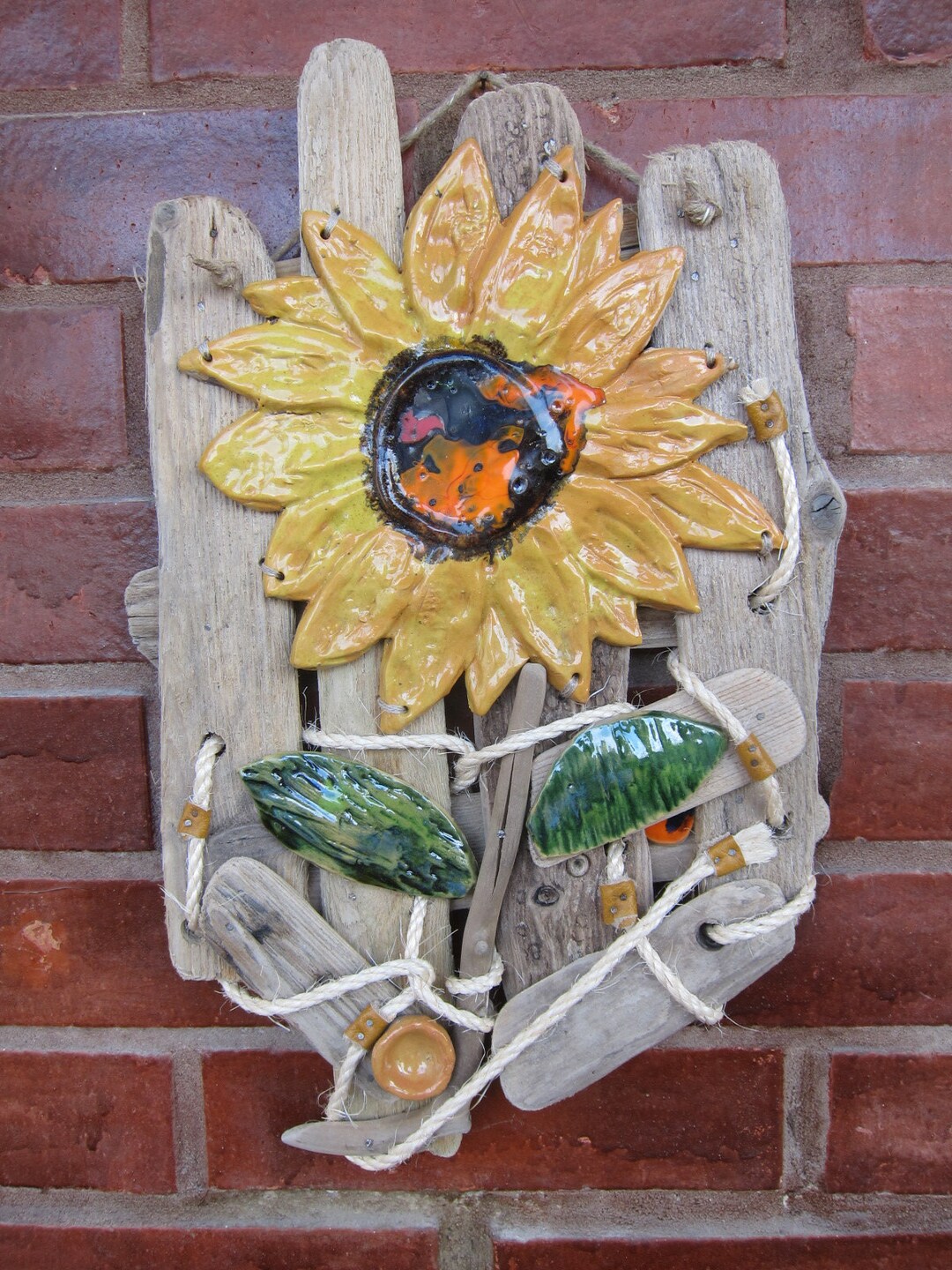 Rustic Natural Wall Decoration "sunflower" - Etsy