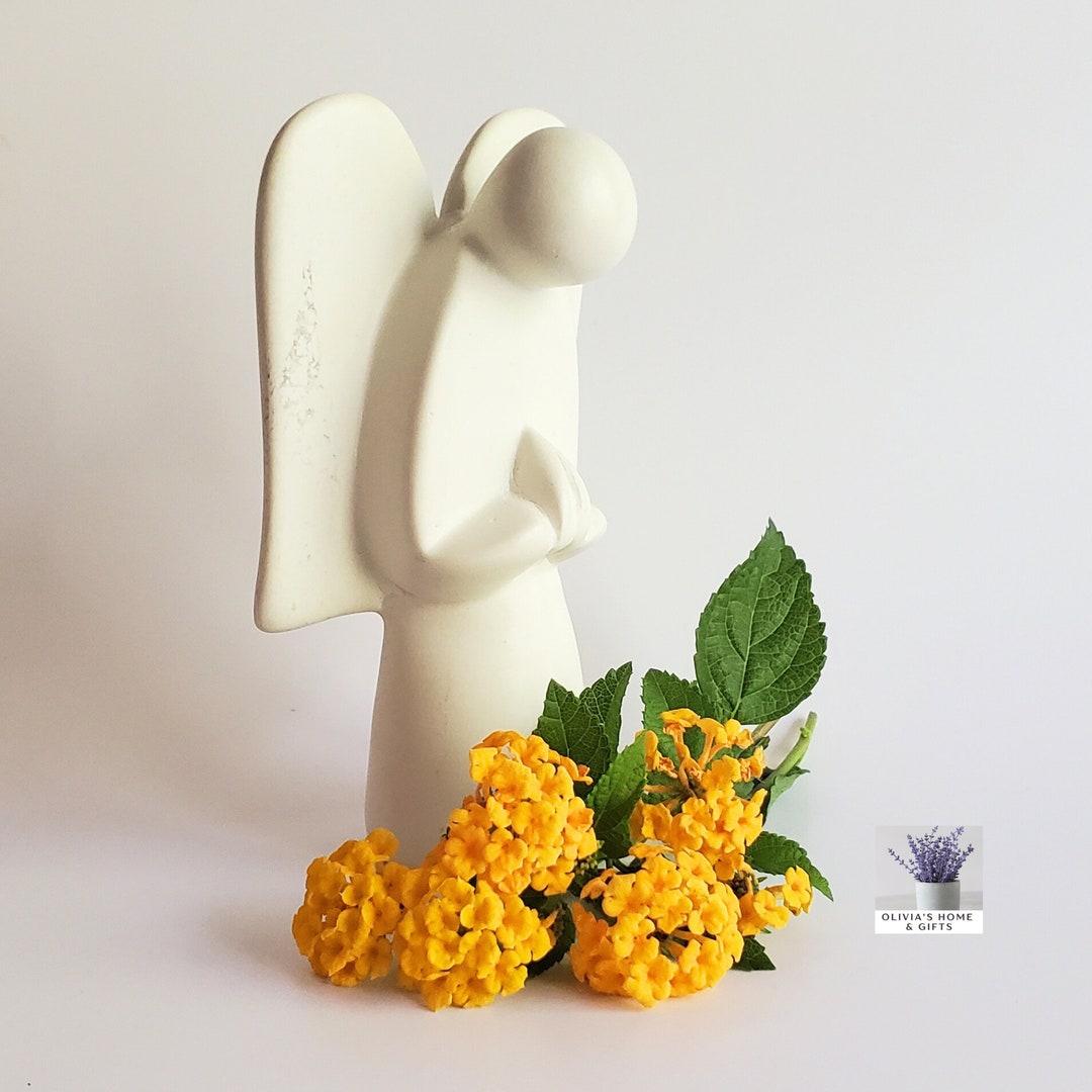 Guardian Angel Hand-carved Shelf Decor Praying Angel Statue - Etsy