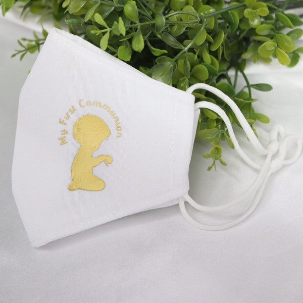 First Communion Face Mask for Girls - Etsy