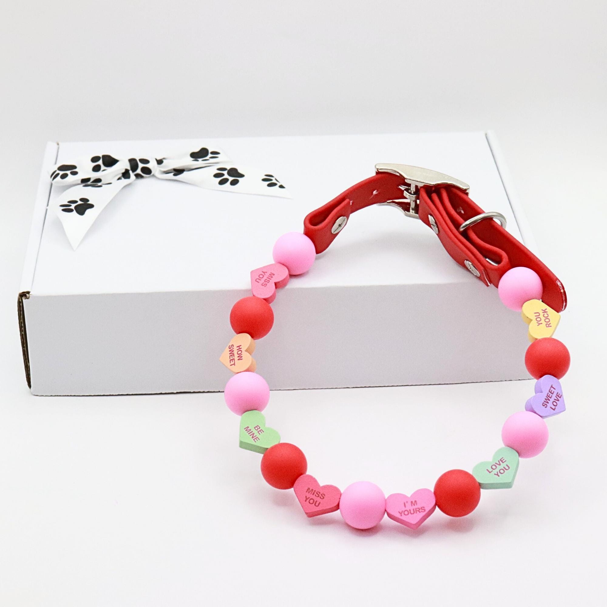Beaded Sweetheart Candy Dog Collar, Adjustable Waterproof Pet Necklace ...