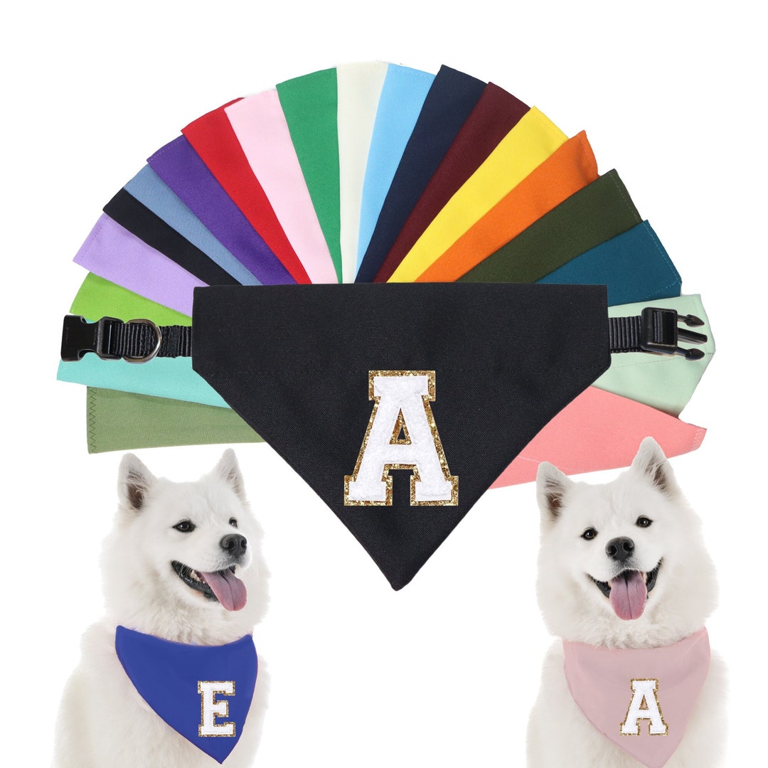 Custom Initial Dog Bandana Over the Collar, Letter Dog or Cat Bandana ...