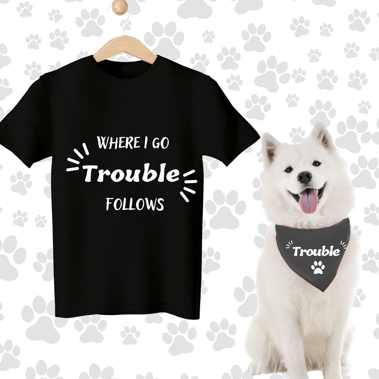 Dog and Owner Matching Shirt, Funny Dog Bandana, Dog Lover Gift, Dog ...