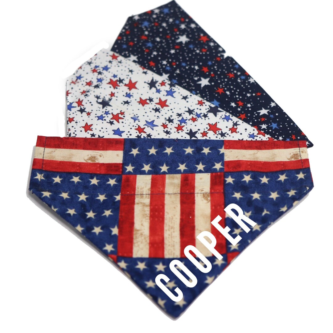 4th of July Dog Bandana, Over the Collar Patriotic Dog Scarf, American ...