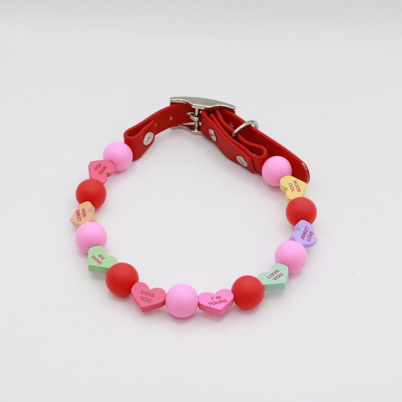 Beaded Sweetheart Candy Dog Collar, Adjustable Waterproof Pet Necklace ...