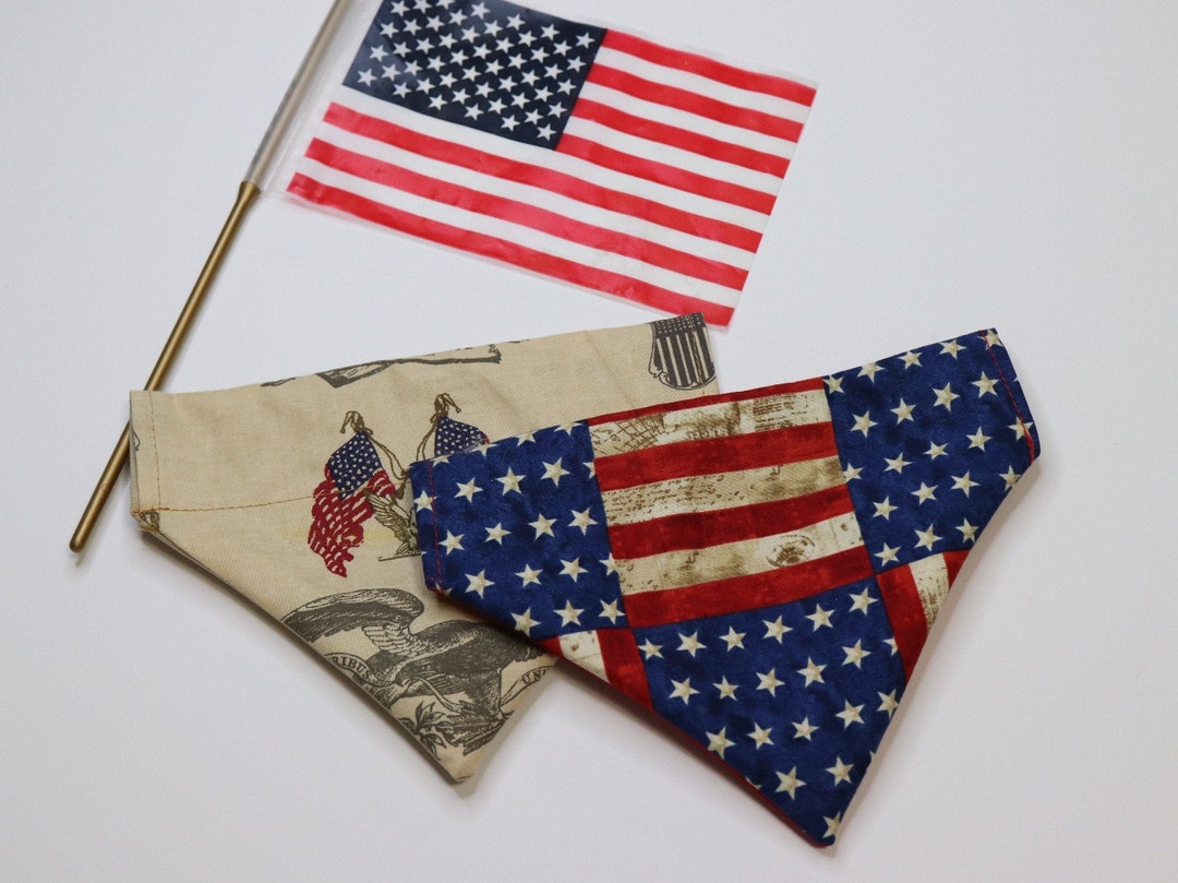 4th of July Dog Bandana, Over the Collar Patriotic Dog Scarf, American ...