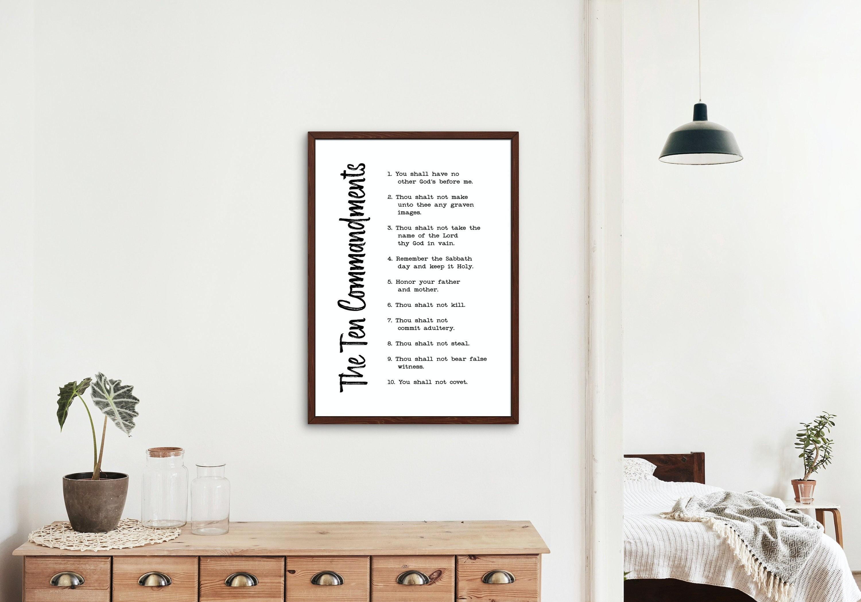 The Ten Commandments Digital Wall Art, Printable Commandments ...