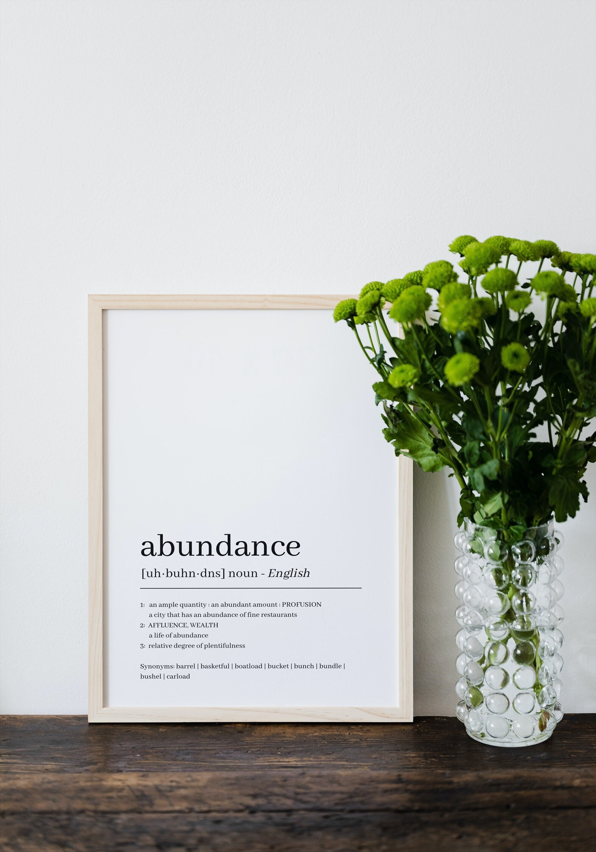 Abundance Definition | Printable Wall Art | Dictionary Definition - Etsy