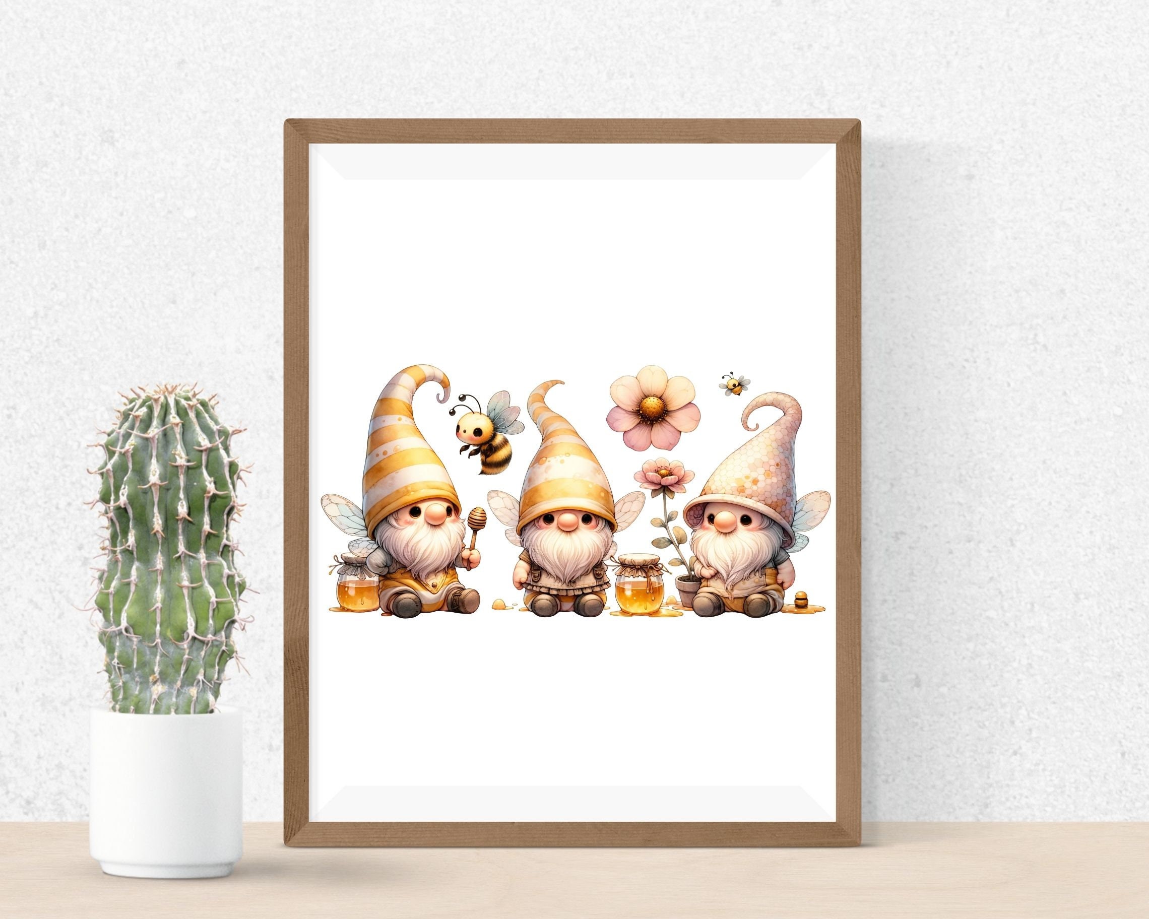 Honey Bee Gnome Clipart, Sunflower Gnome Clipart, Bee Gnome Png, Gnome ...