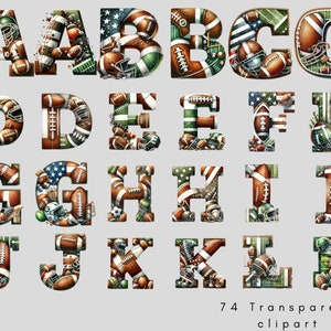 Printable Football Alphabet Letters, Football Letters Numbers Png ...