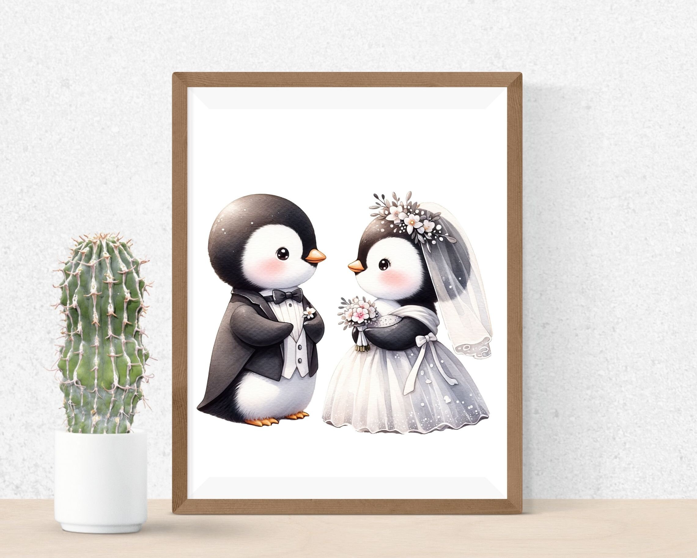 Valentine Penguin Clipart, Penguin Clipart Watercolor, Valentine Day ...