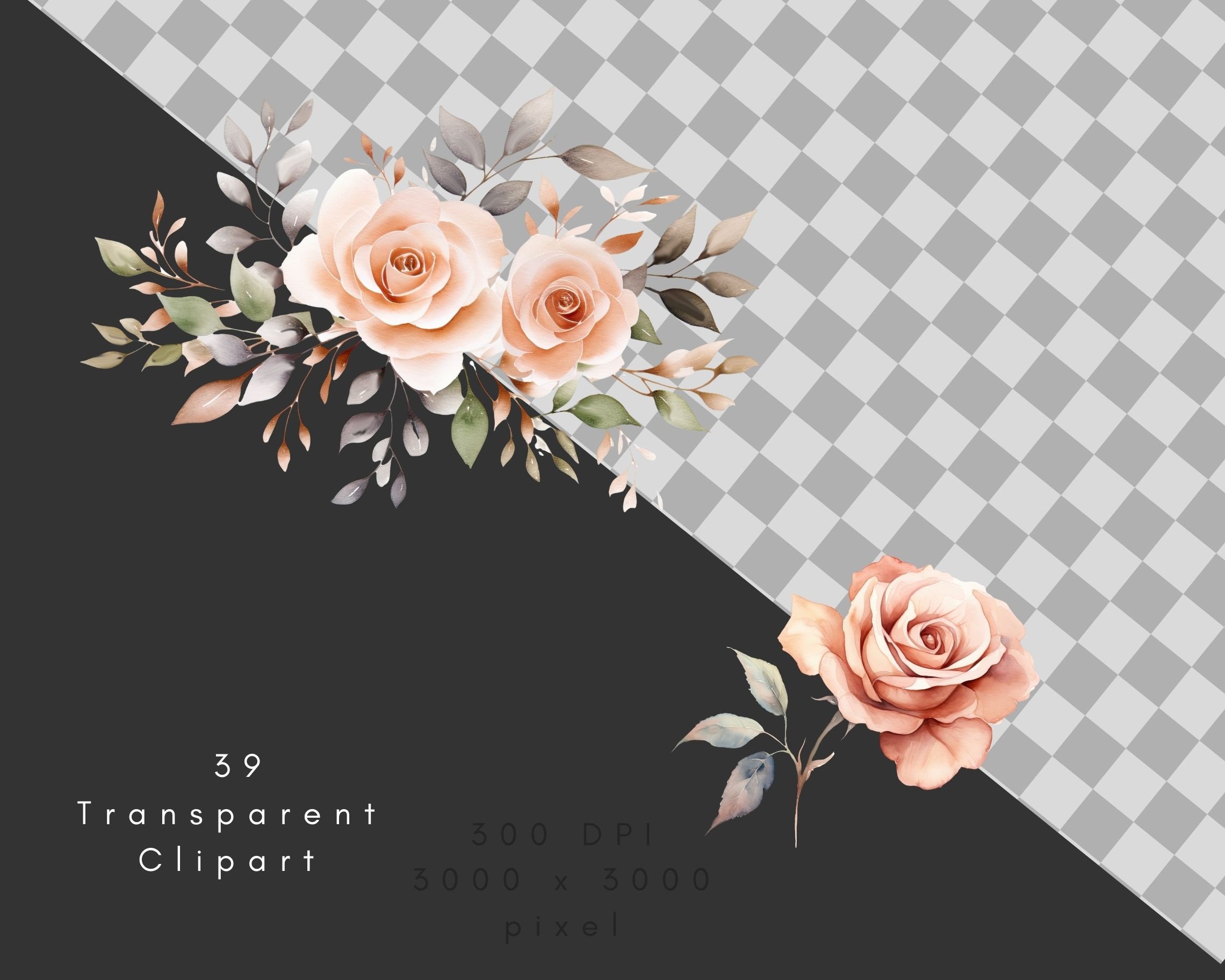 Rose Gold Floral Wreath Png, Gold Rose Corner Clipart, Rose Gold Flower ...