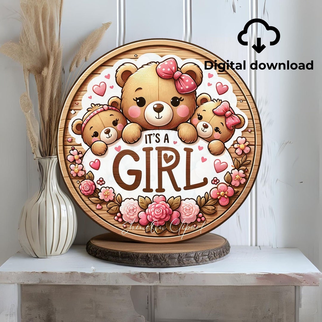 Its A Girl Sign for Wreath, Its A Girl Wreath Sign, Its A Girl Door ...
