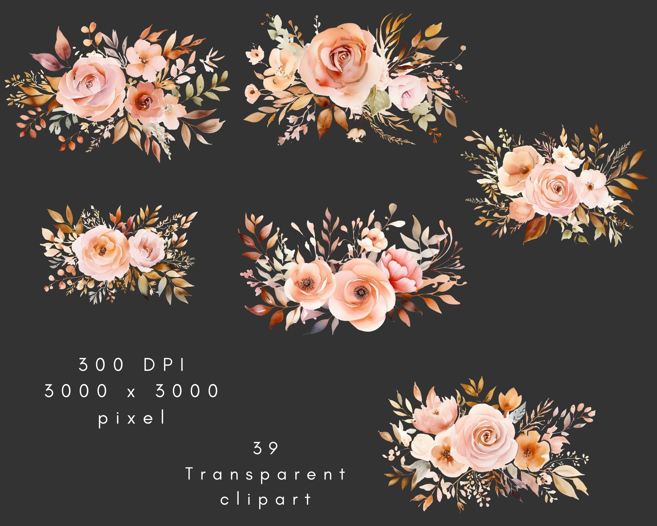 Rose Gold Floral Wreath Png, Gold Rose Corner Clipart, Rose Gold Flower ...