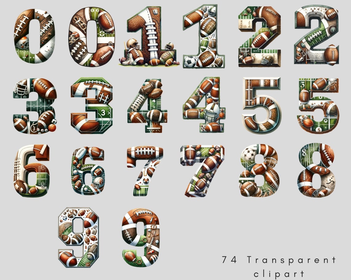 Printable Football Alphabet Letters, Football Letters Numbers Png ...