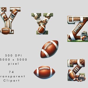 Printable Football Alphabet Letters, Football Letters Numbers Png ...