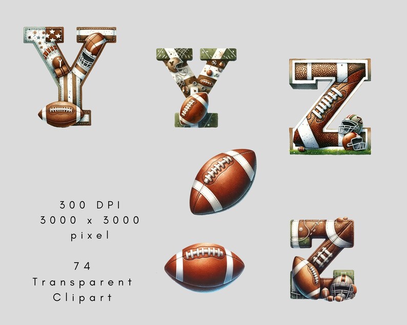 Printable Football Alphabet Letters, Football Letters Numbers Png ...