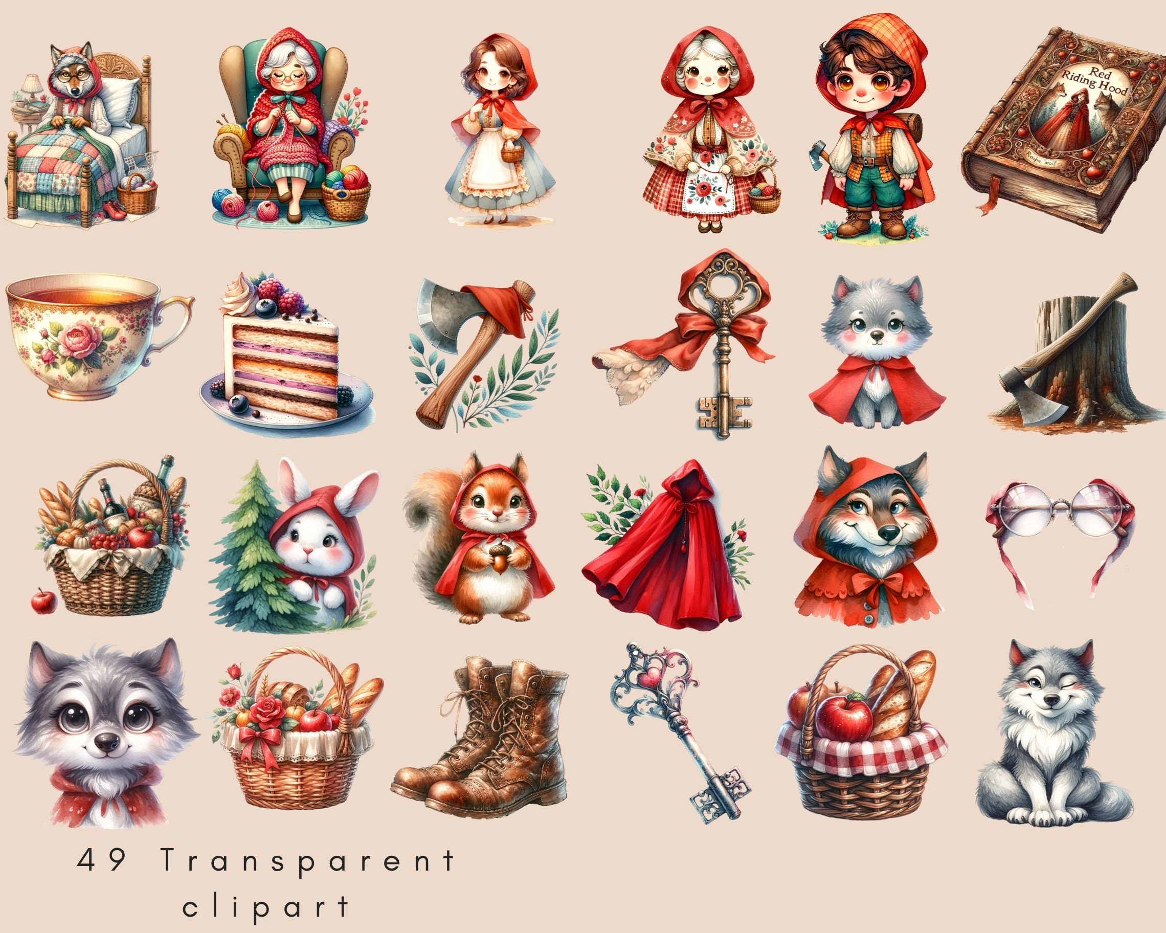 Little Red Riding Hood Clipart, Little Red Riding Hood Png, Red Riding ...