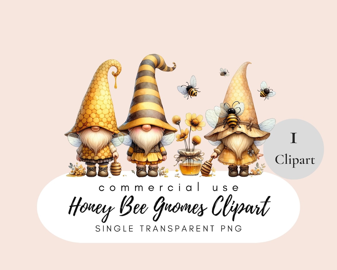 Honey Bee Gnome Clipart, Sunflower Gnome Clipart, Bee Gnome Png, Gnome ...