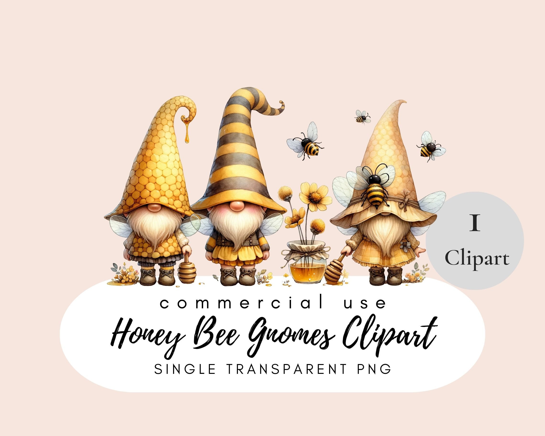 Honey Bee Gnome Clipart, Sunflower Gnome Clipart, Bee Gnome Png, Gnome ...